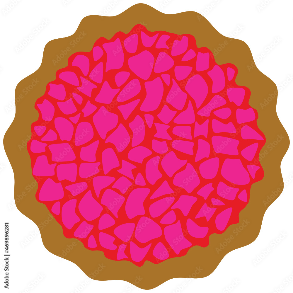 Simple cartoon SVG graphic illustration of red cherry strawberry jam ...