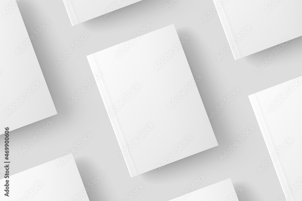 Softcover Book Cover White Blank Mockup ilustração do Stock | Adobe Stock