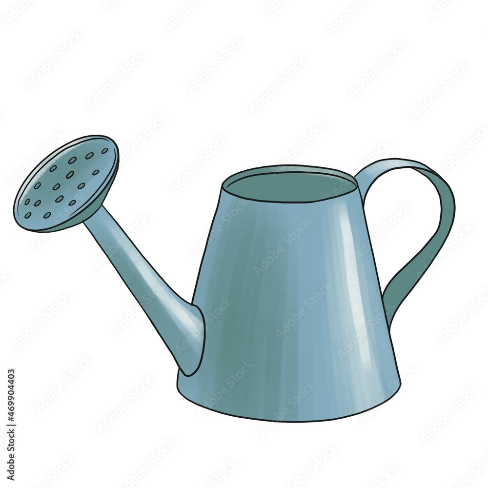 drawing watercing can isolated at white background, hand drawn ...