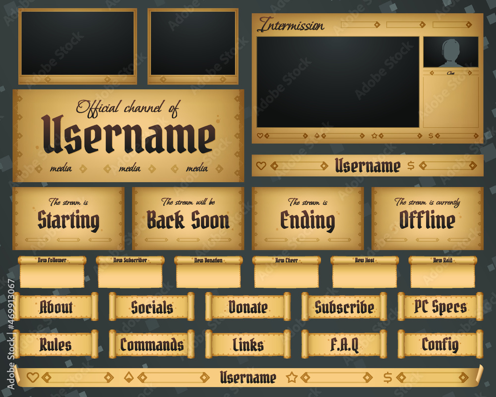 Big stream bundle - gaming panels, notifications, alerts, cam frames ...