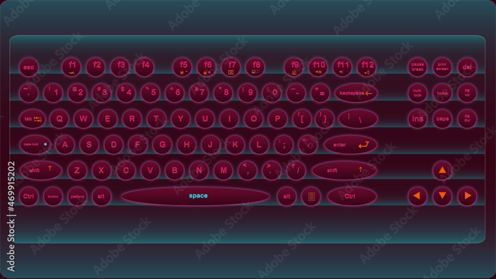 Realistic image of a computer or laptop keyboard. Background image in ...