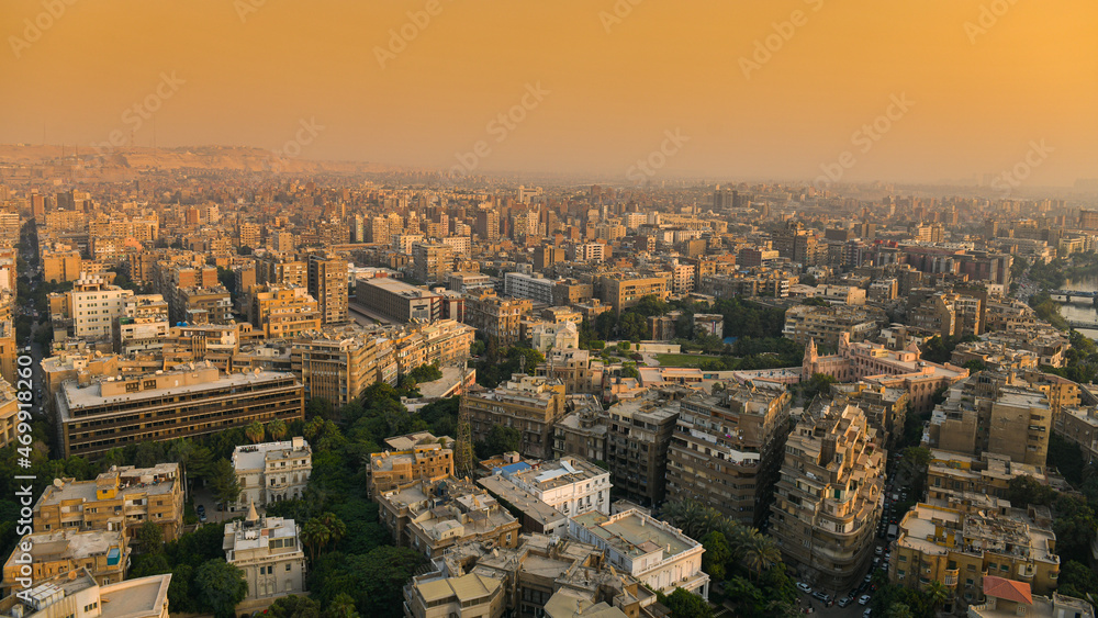 Cairo from above. Top view over the buildings from capital of Egypt ...