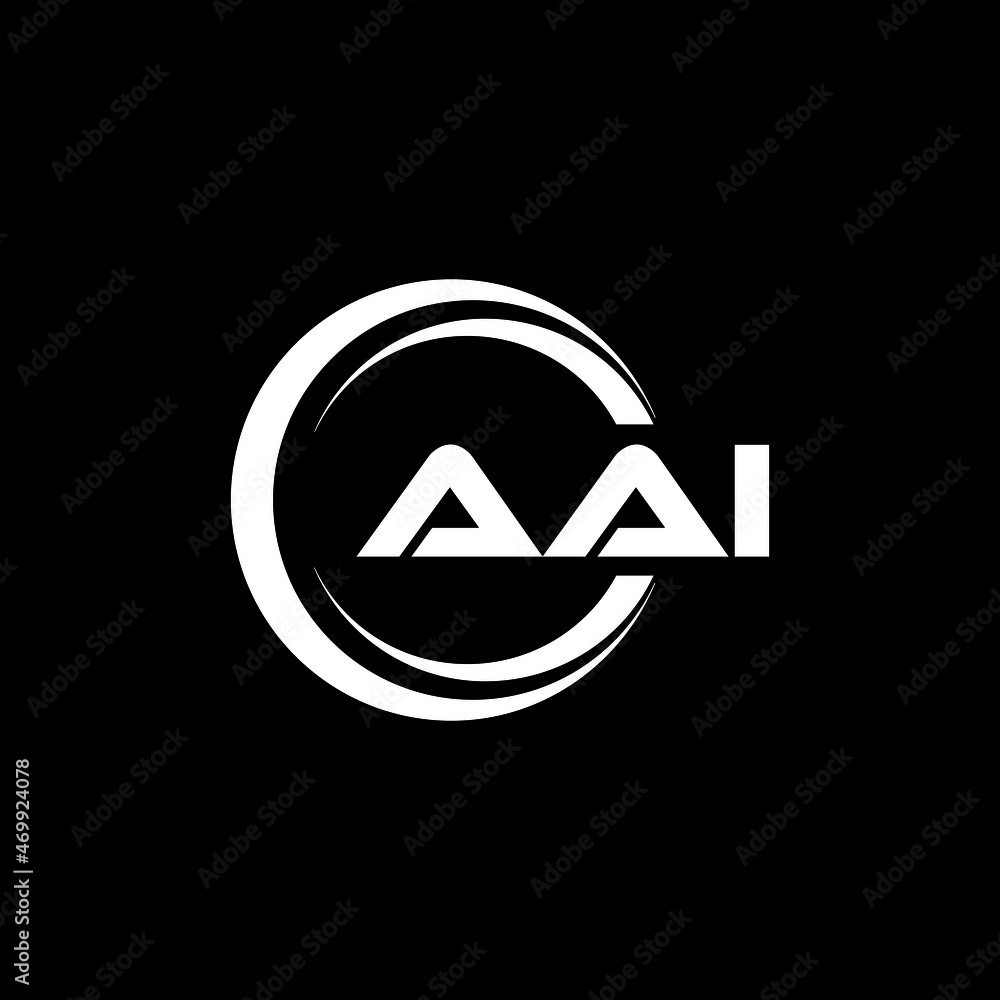 AAI letter logo design with black background in illustrator, vector ...