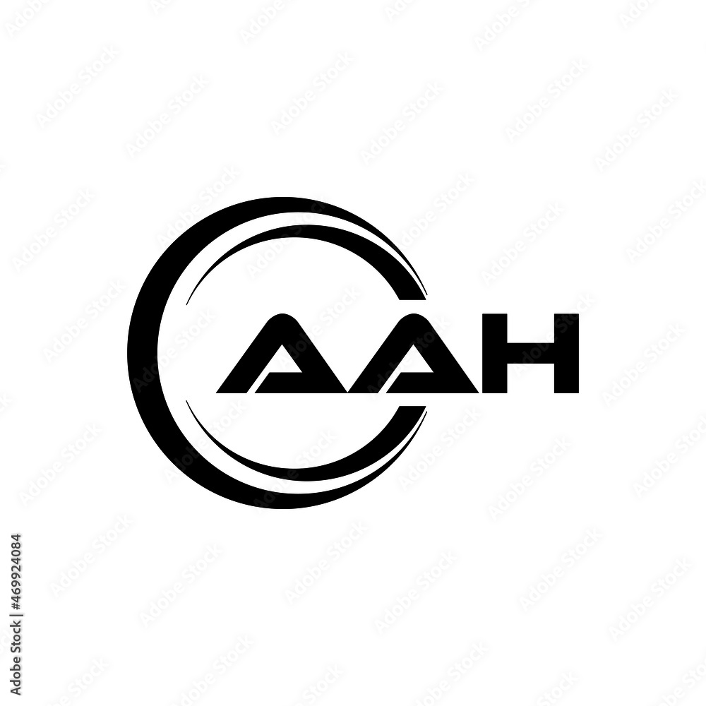 Vecteur Stock AAH letter logo design with white background in ...