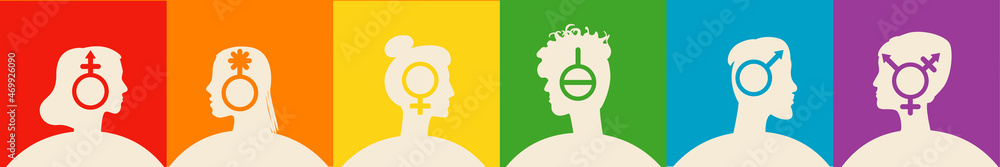 People with different genders, silhouette vector stock illustration ...