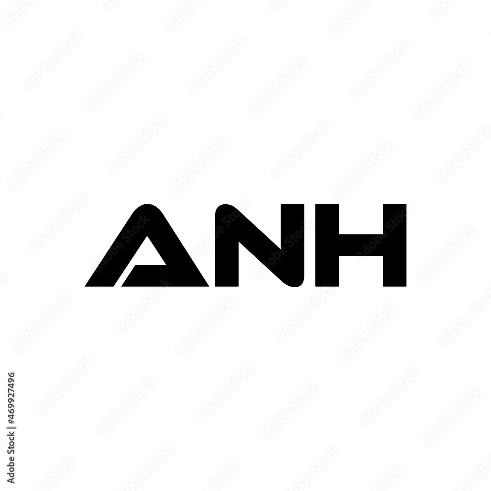ANH letter logo design with black background in illustrator, vector ...