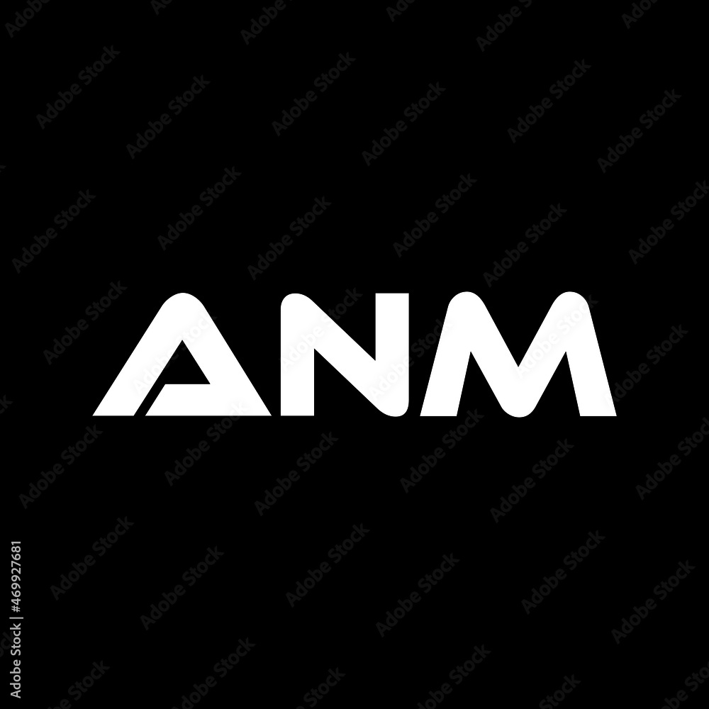 ANM letter logo design with black background in illustrator, vector ...