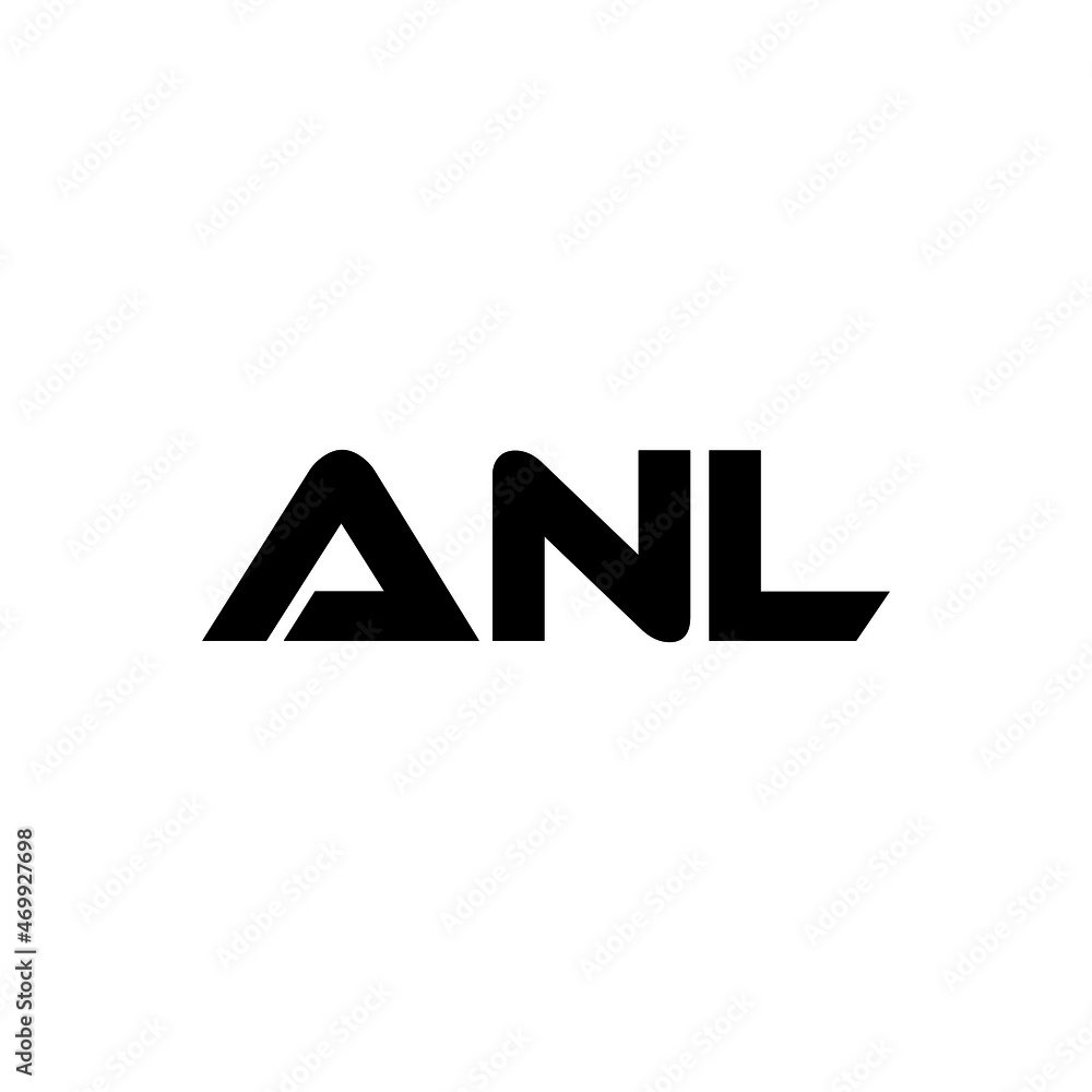 ANL letter logo design with black background in illustrator, vector ...
