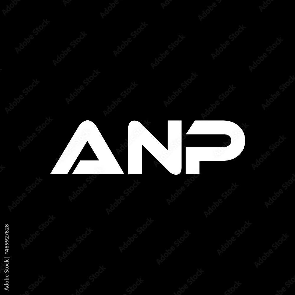 ANP letter logo design with black background in illustrator, vector ...
