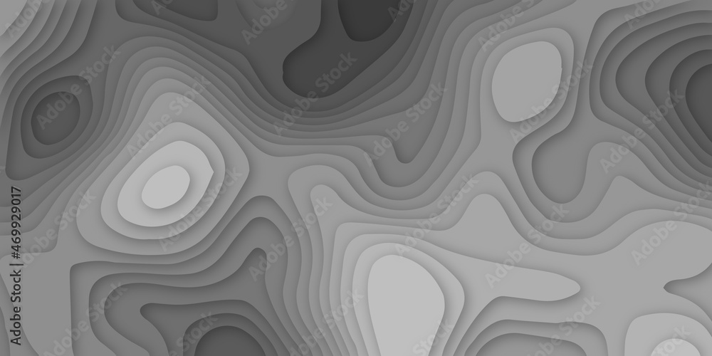 Papercut multi layers 3D gray color texture vector background. Abstract ...