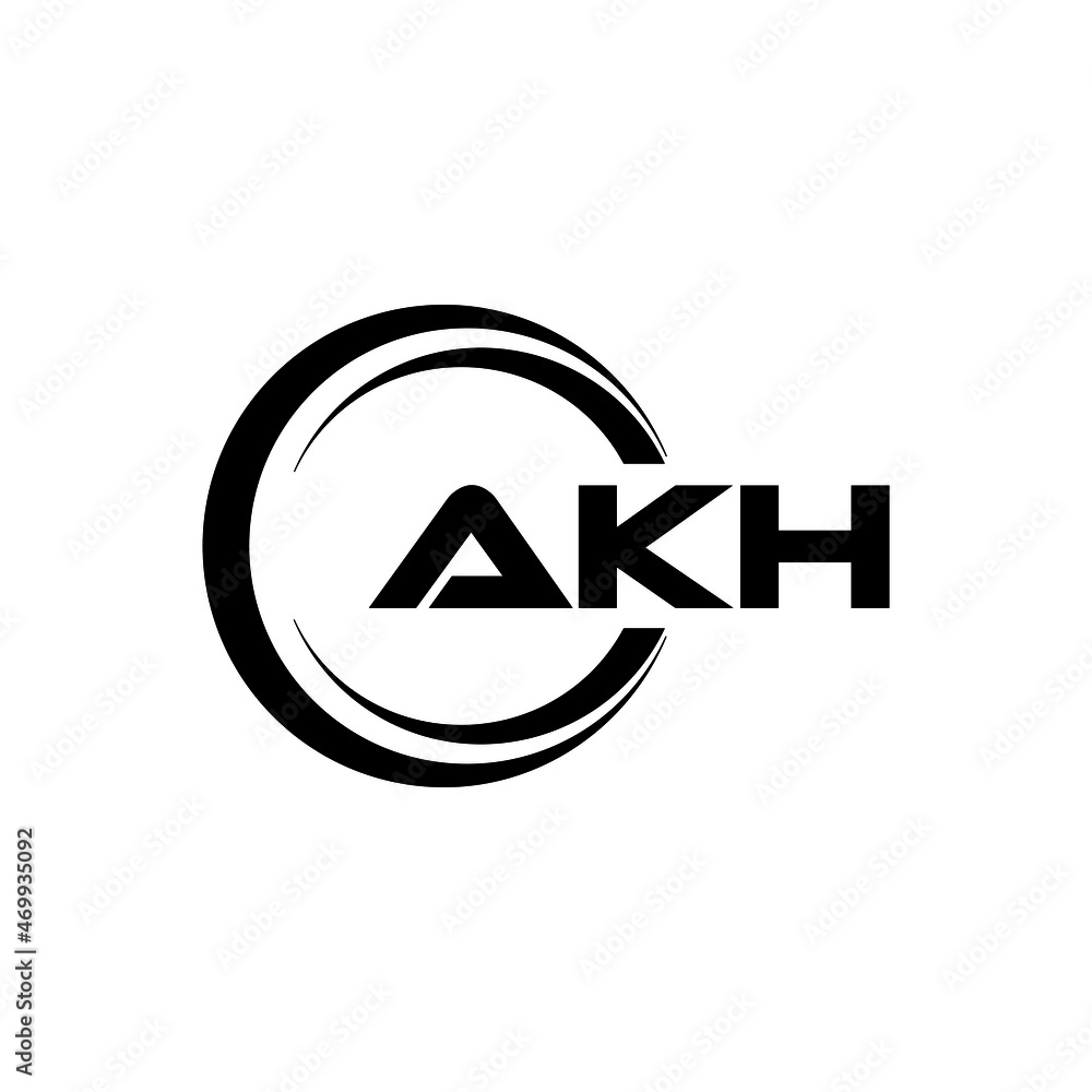 AKH letter logo design with white background in illustrator, vector ...
