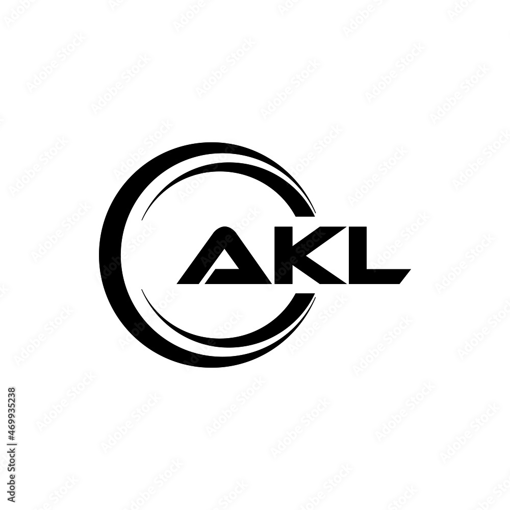 AKL letter logo design with white background in illustrator, vector ...