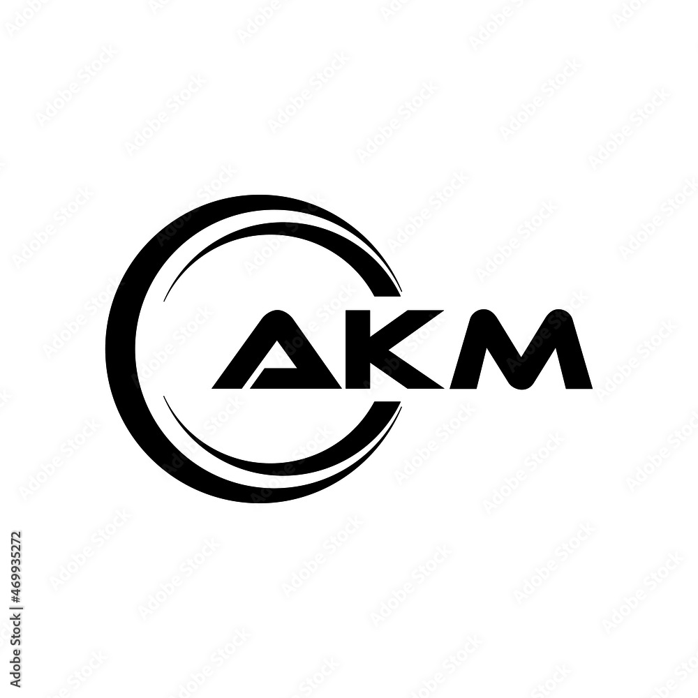 AKM letter logo design with white background in illustrator, vector ...