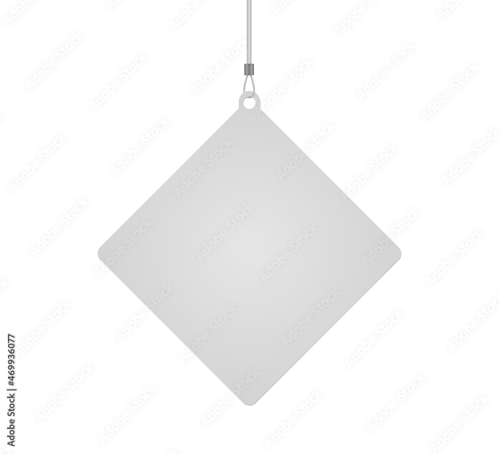 Square dangler hanging from ceiling realistic mockup. Mock up of ...