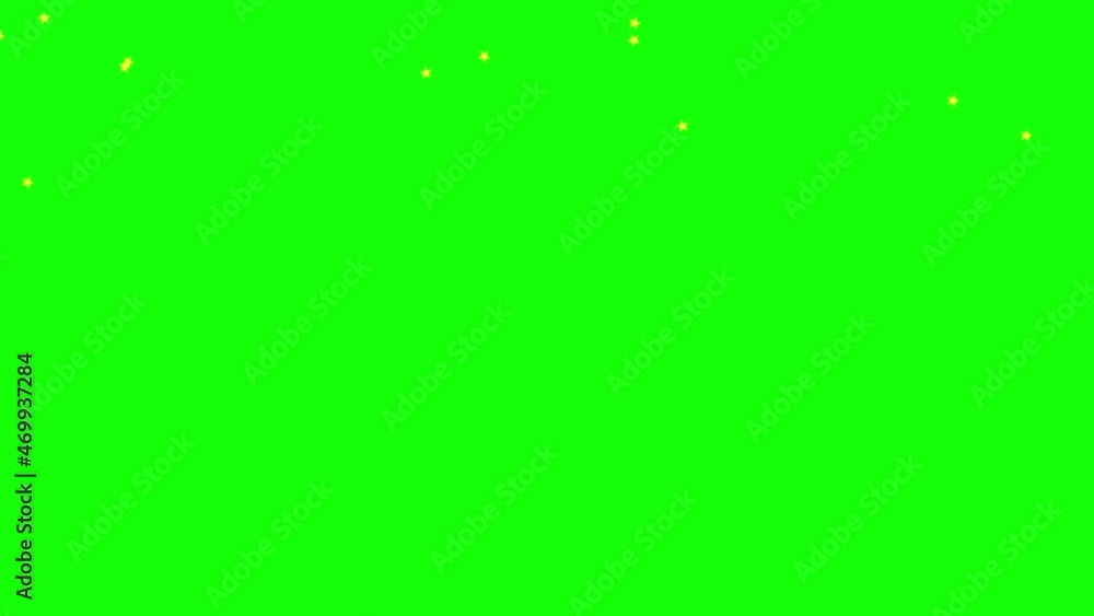Falling stars on a green screen background. Stock Video | Adobe Stock