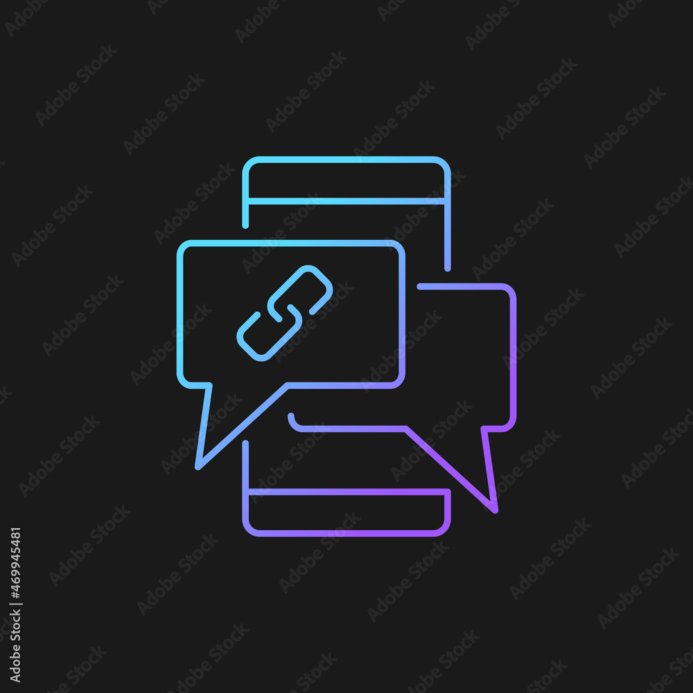 Digital communication gradient vector icon for dark theme. Instant ...