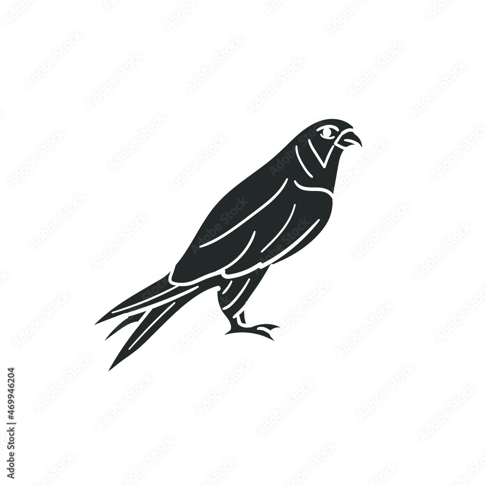 Falcon Icon Silhouette Illustration. Bird Animal Vector Graphic ...