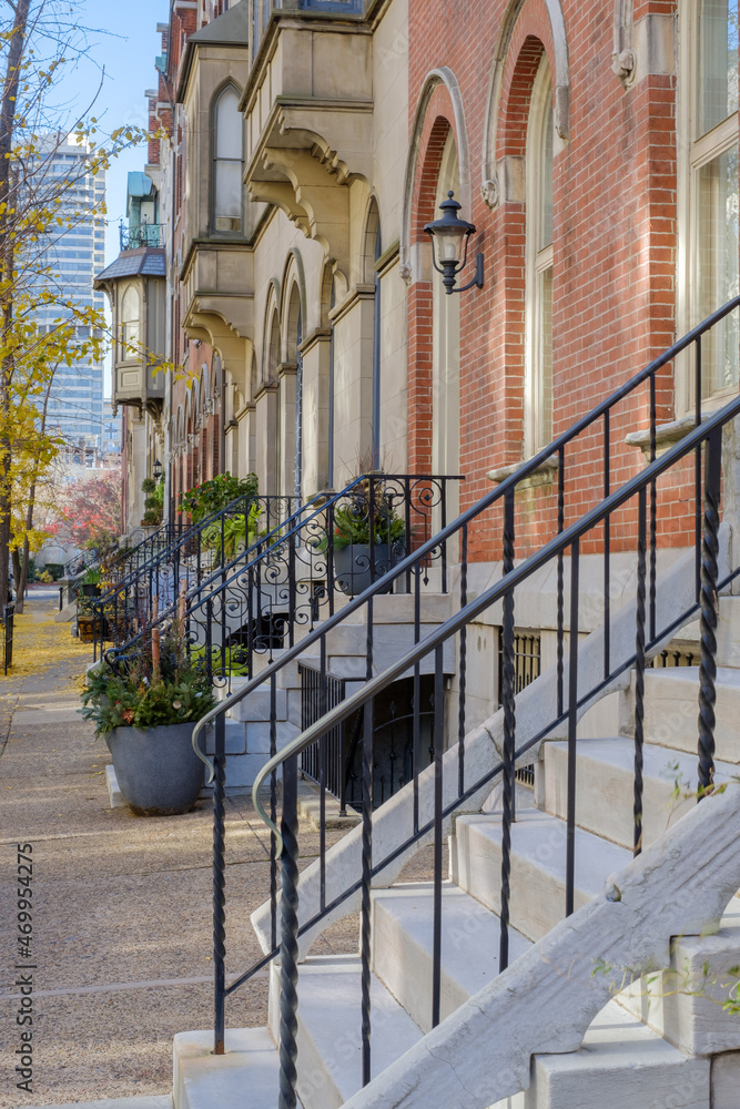 One of the many streets in historic philadelphia lined with restored ...