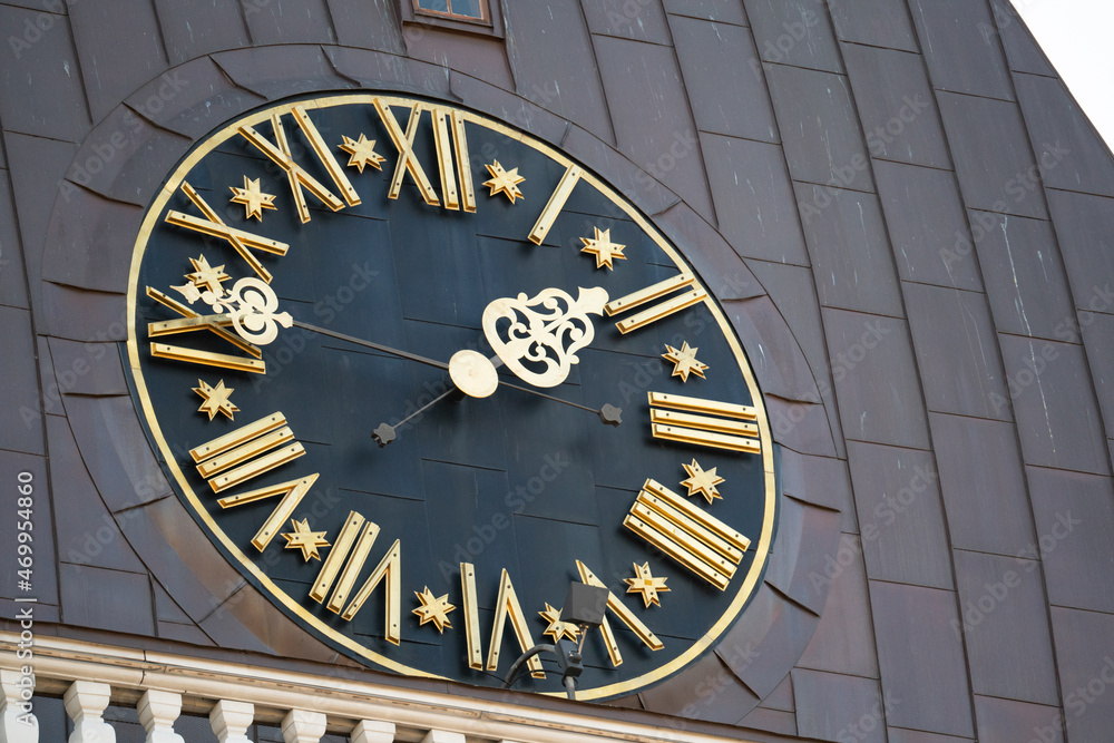 Gear of the clock machine of the clock on the Clock Tower in Riga ...