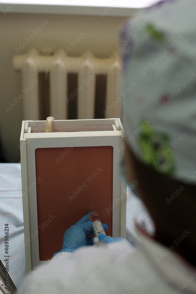 pleural puncture or thoracocentesis, urgent manipulation Stock Photo ...