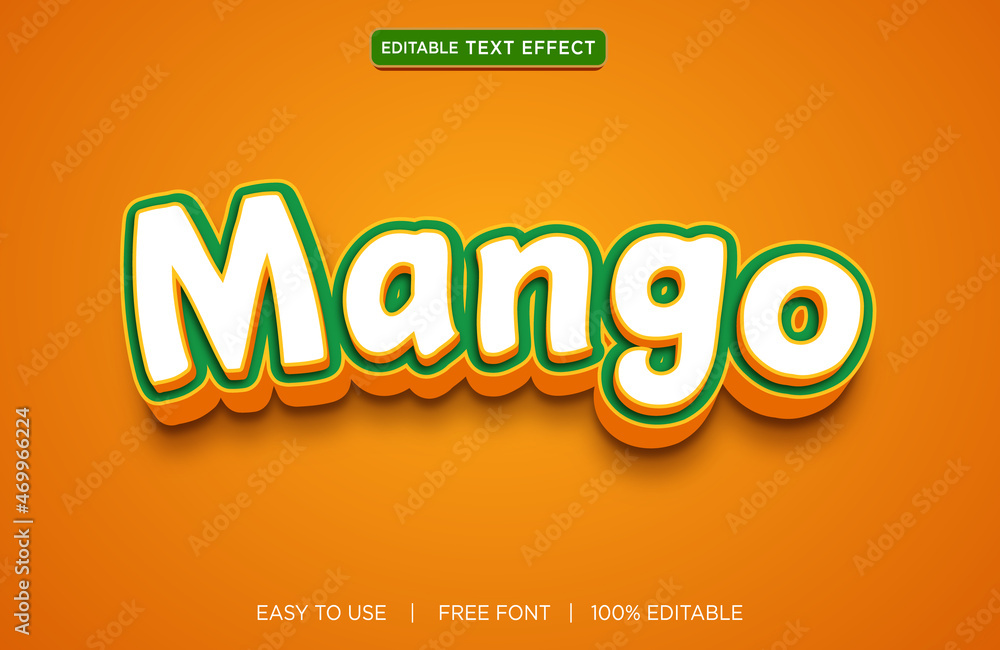 Mango Fruit editable text effect design with a premium vector with ...