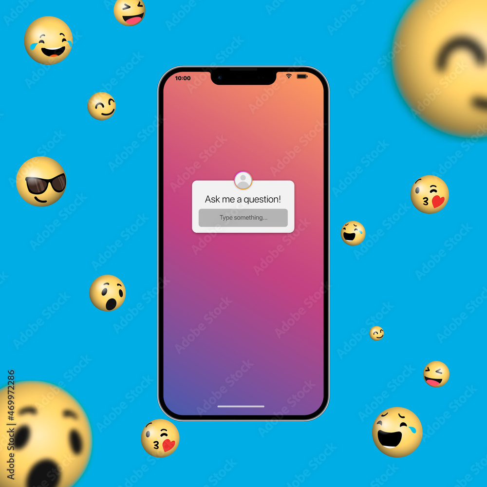 Ask me question social media instagram sticker, template icon, user ...