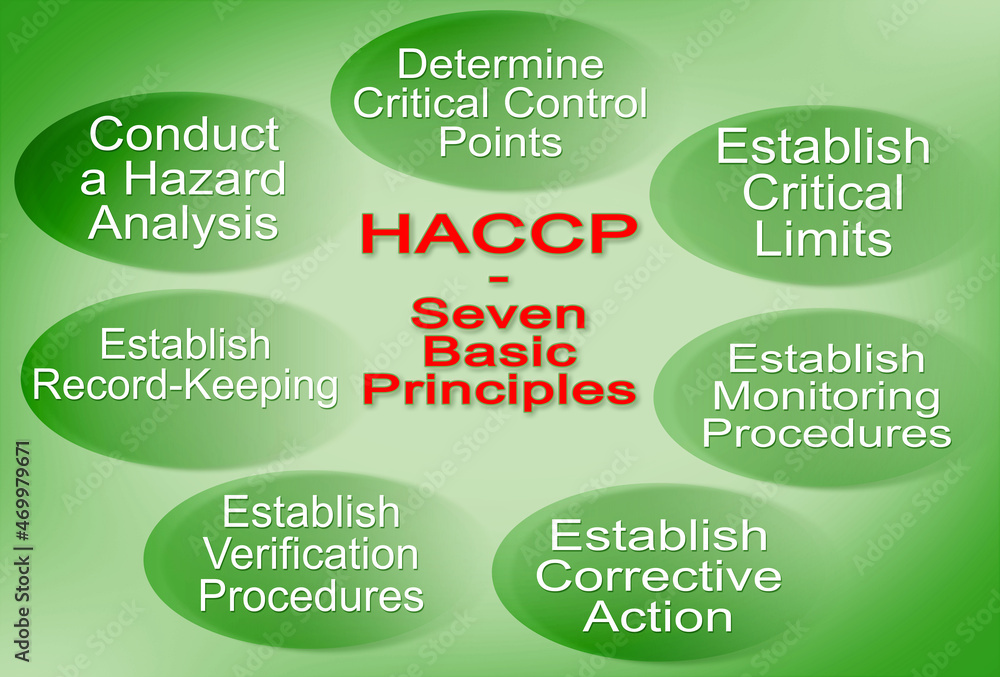 Layout about seven basic principles of HACCP plans (Hazard Analysis and ...
