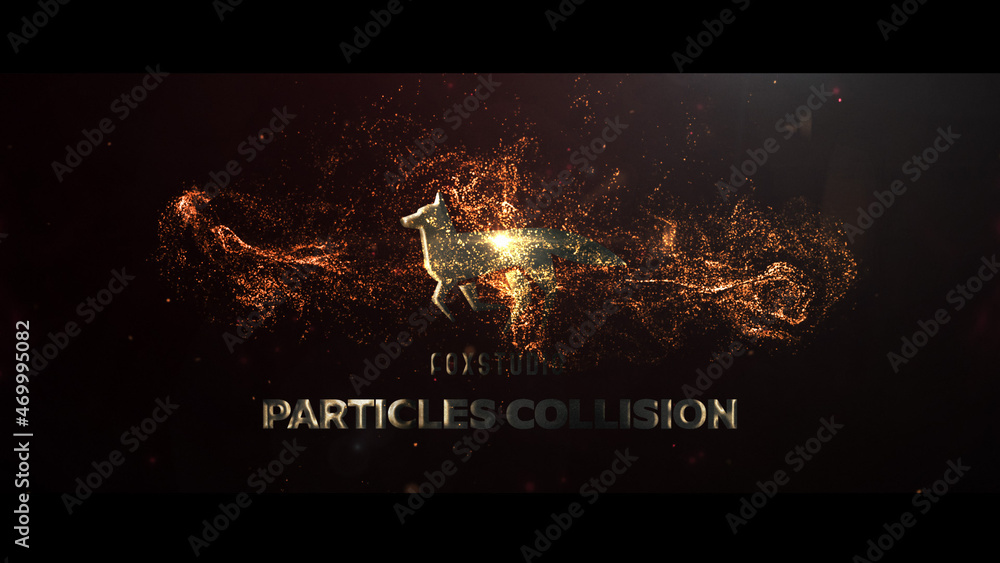Particles Collision Logo and Text Title Stock Template | Adobe Stock