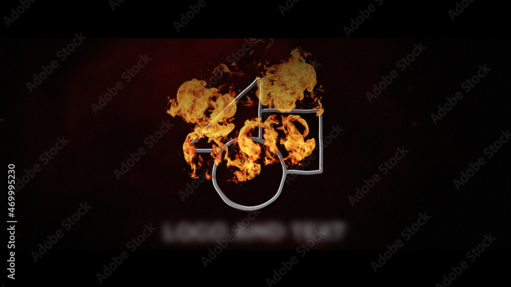 Fire Explosion Logo and Text Full Frame Title Stock Template | Adobe Stock