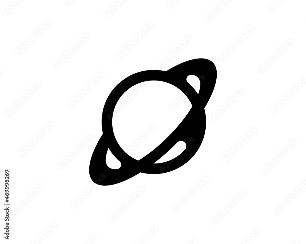 Planet with rign icon isolated on clean background. Planet with ring ...