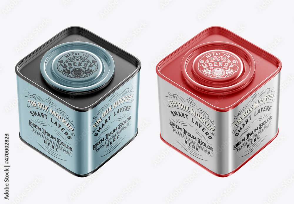 Colored Tin Mockup Stock Template | Adobe Stock