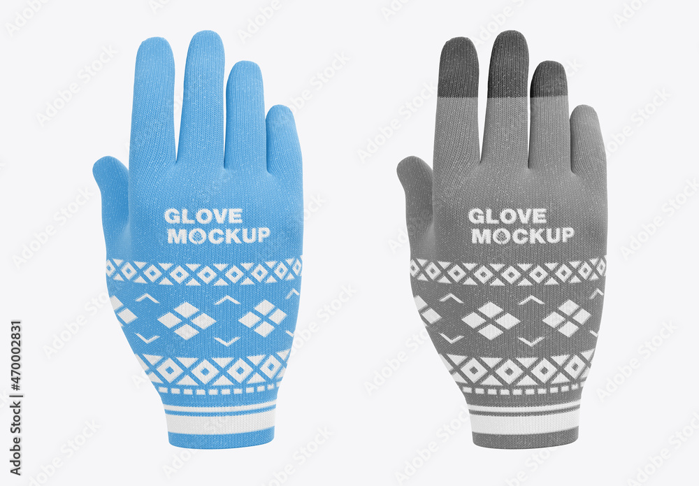 Winter Gloves Mockup Stock Template | Adobe Stock