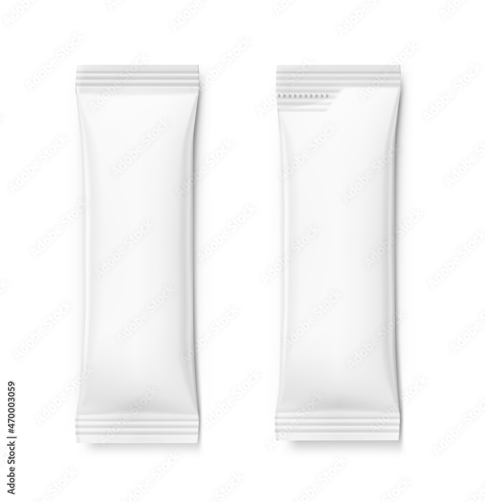 Set of packaging stick mockups. Vector illustration isolated on white ...