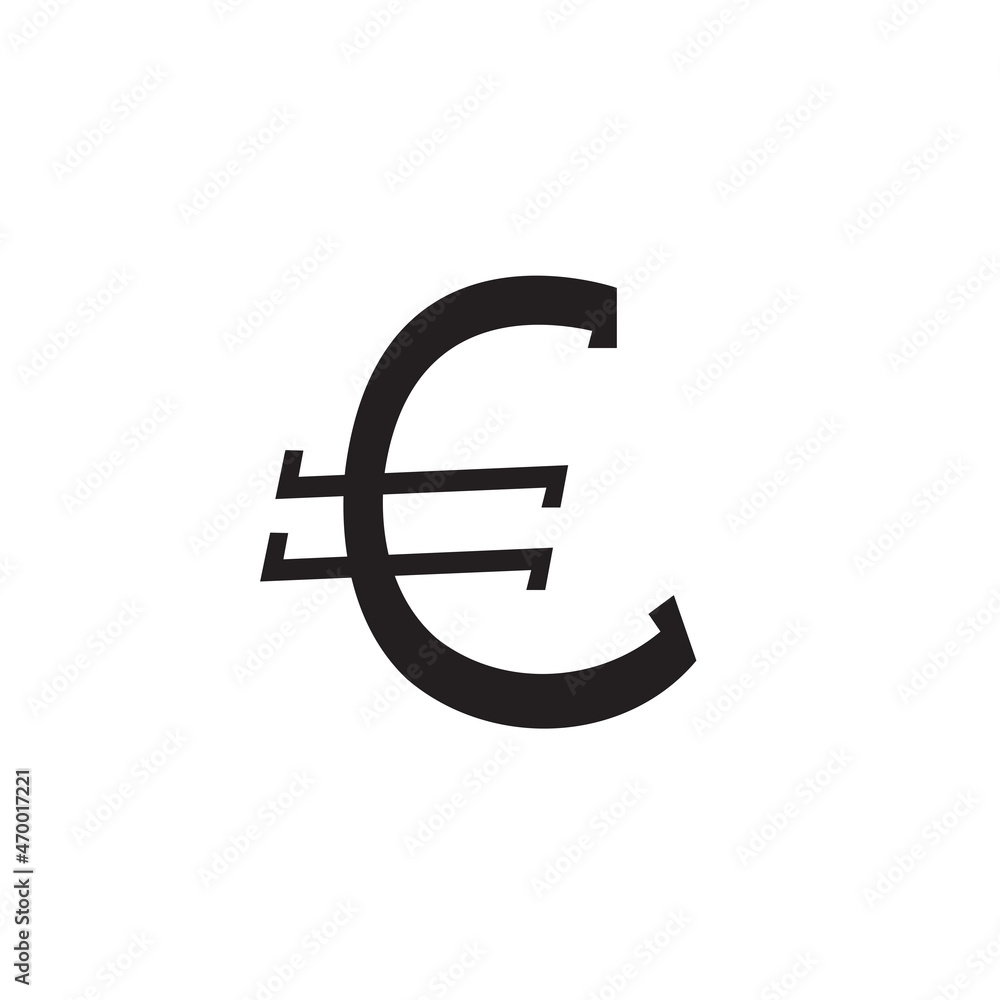 Euro icon vector isolated on white background. Trendy euro icon in flat ...