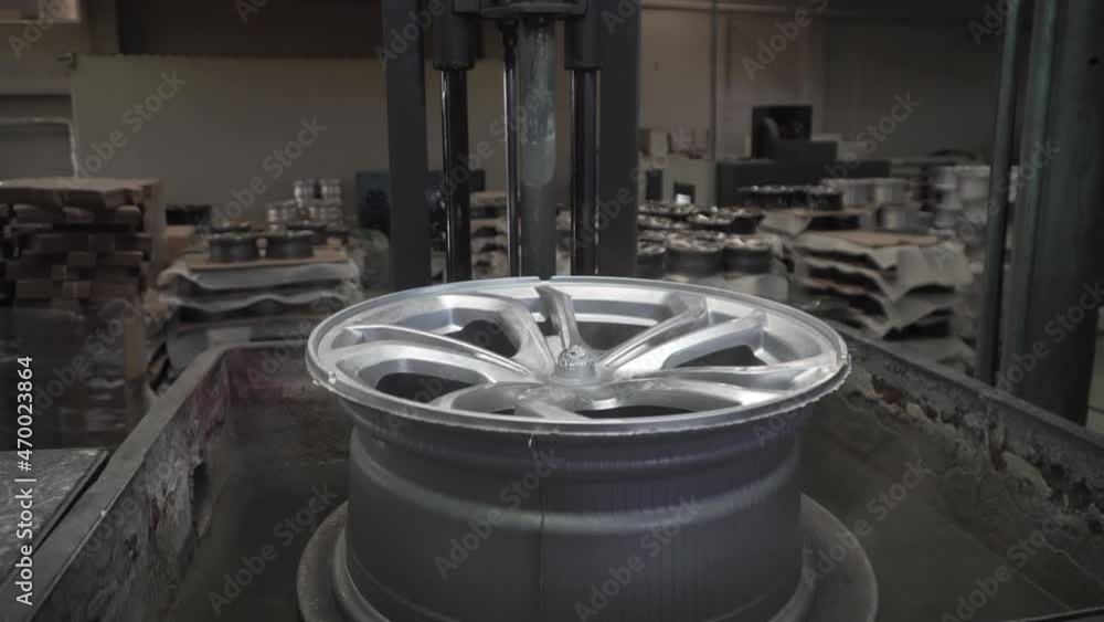 The rim in the production phase. Stabilization of the shaped wheels ...