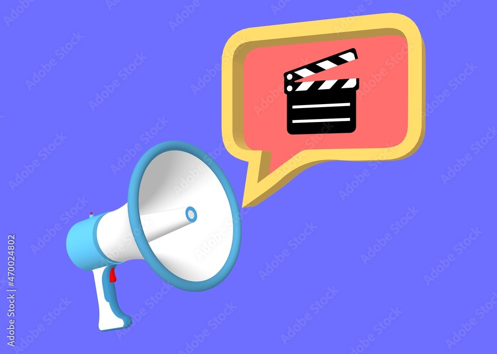 megaphone for text box-talk box . model symbolic 3D rendering Stock ...