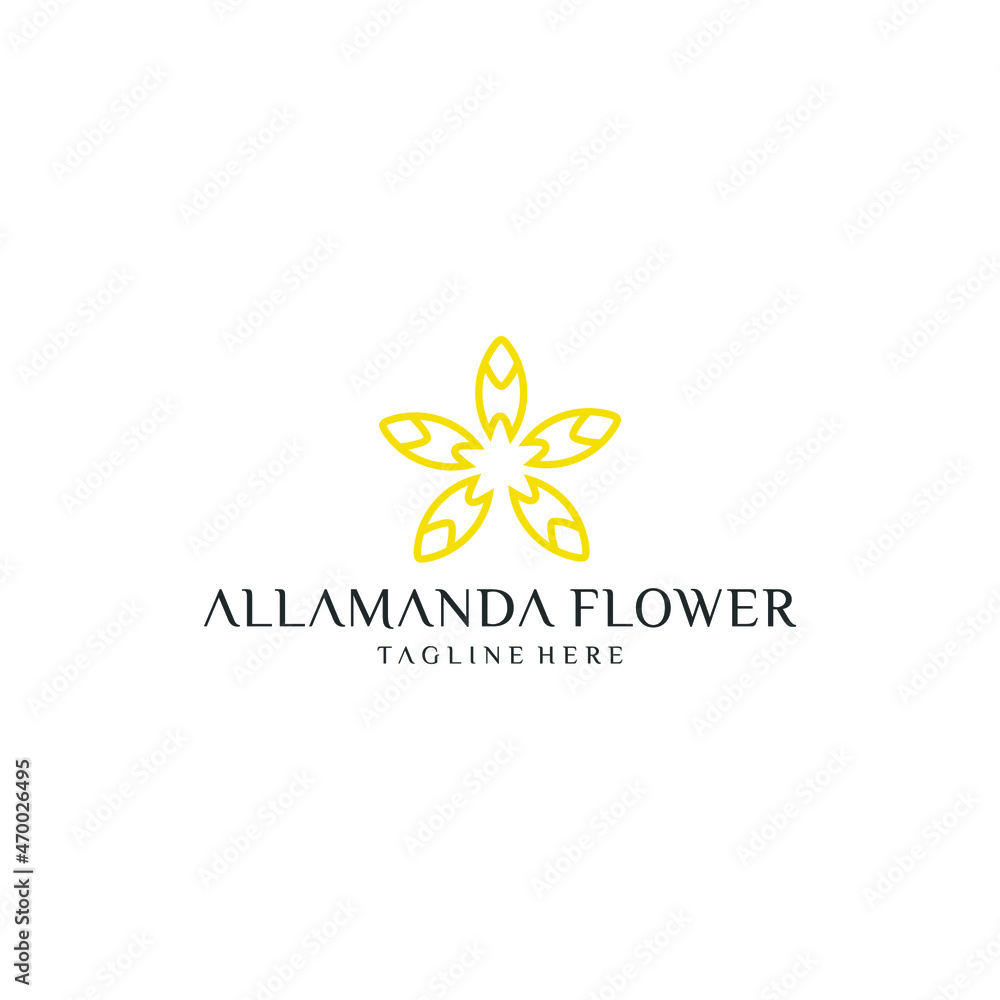 allamanda flower vector logo. star flower logo design Stock Vector ...
