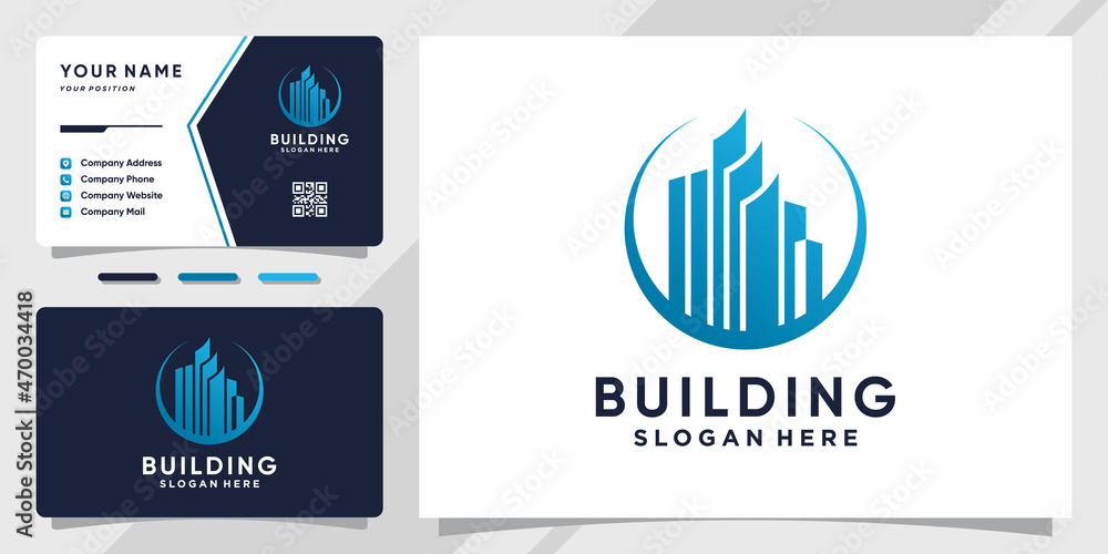 Building logo inspiration for business construction with unique concept ...