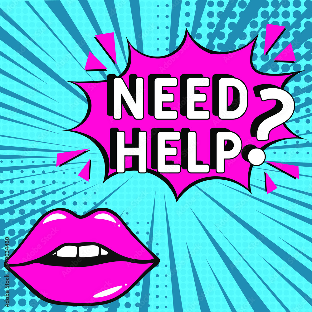 Need help? in comic pop art style. Need help? brainy game word. Comic ...