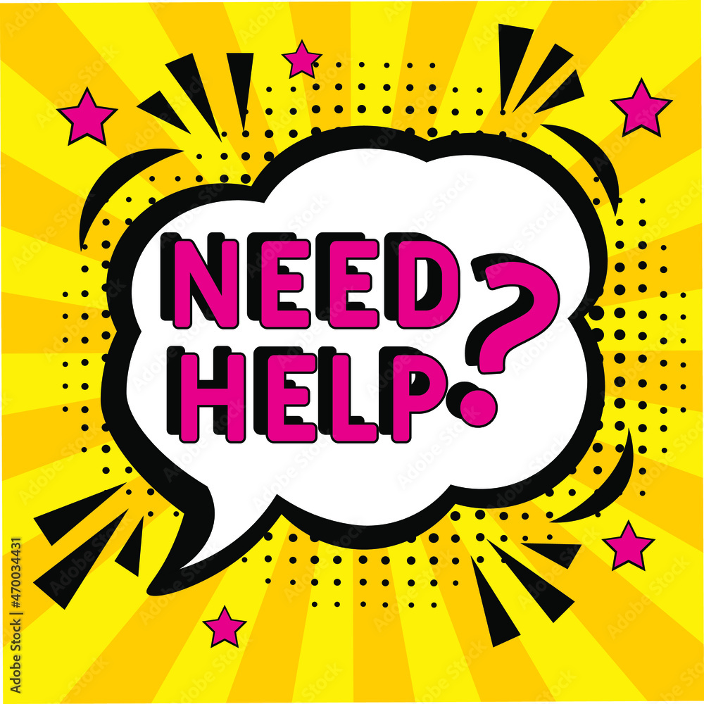 Need help? in comic pop art style. Need help? brainy game word. Comic ...