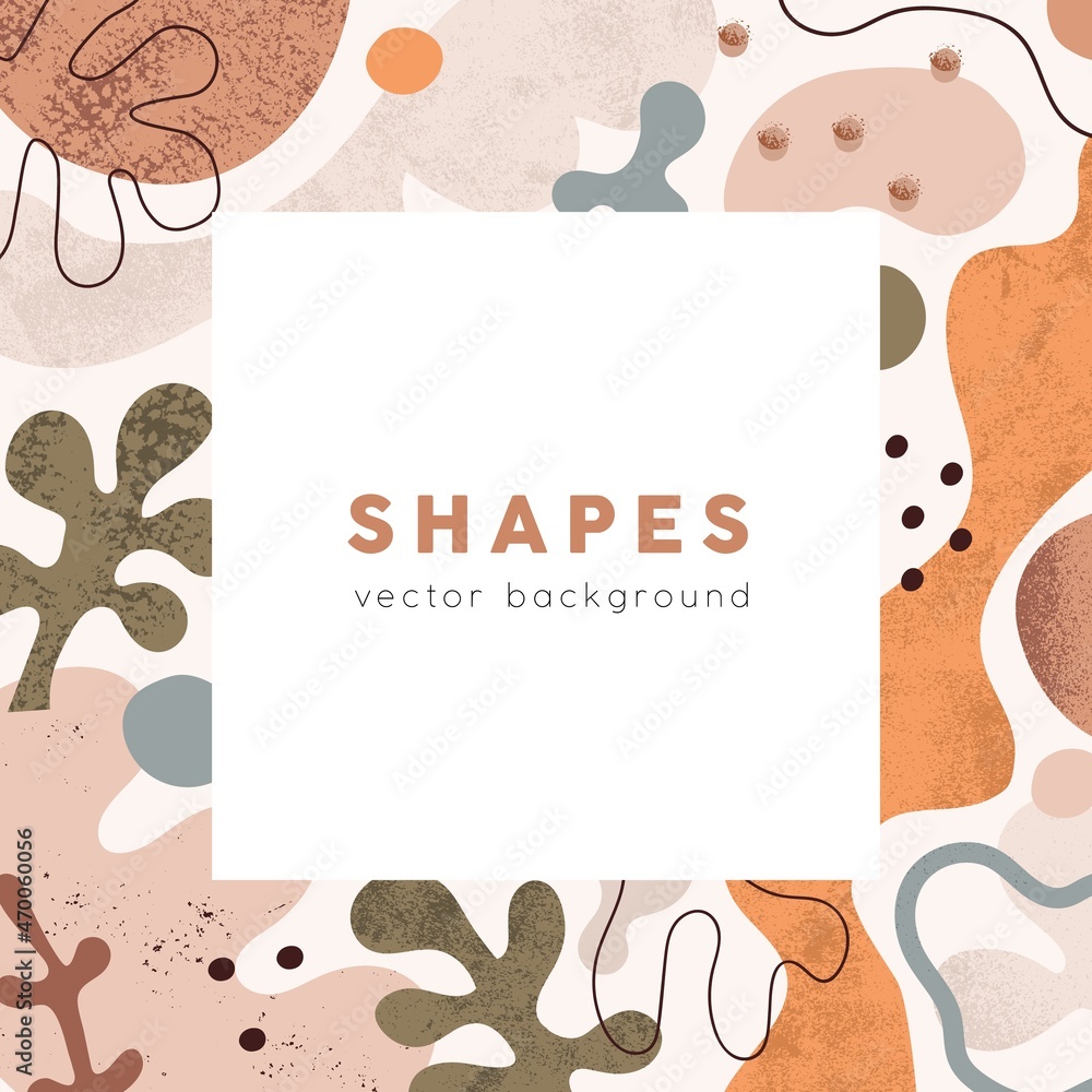 Minimal square background with abstract pattern frame. Card template ...