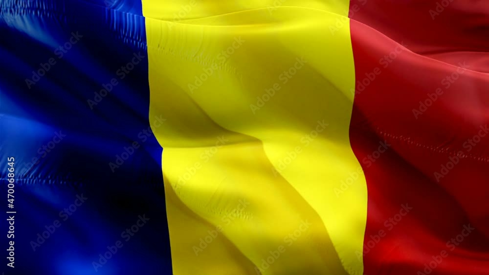 Chad flag. National 3d Chad flag waving. Sign of Chad seamless loop ...