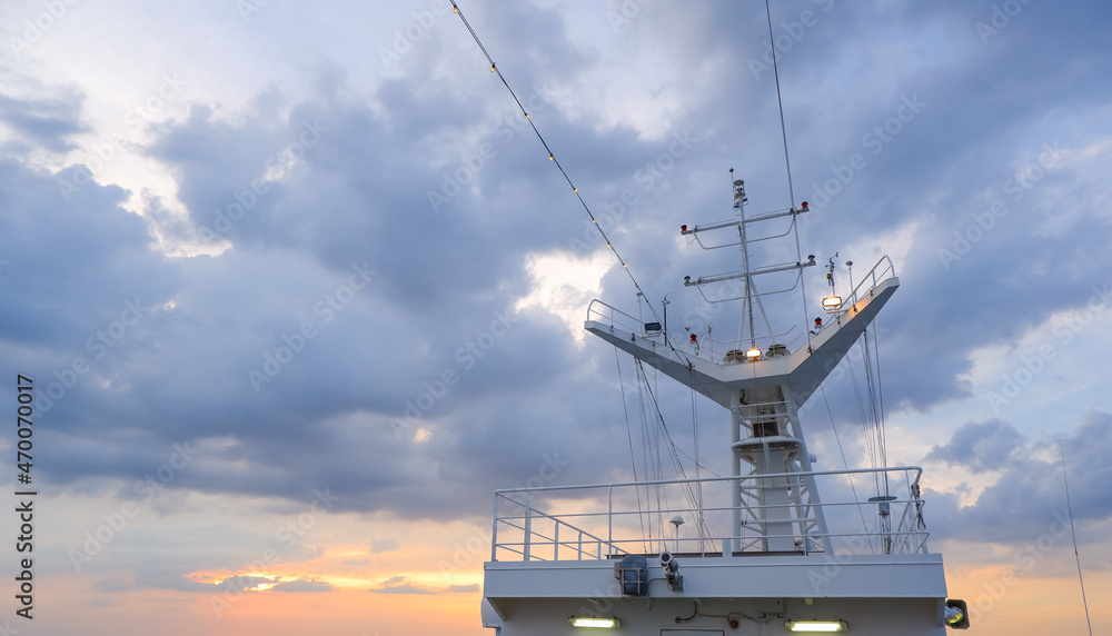 Radio Detection And Ranging upper the cruise ship Stock Photo | Adobe Stock