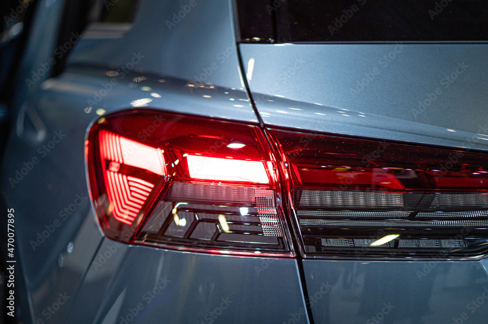 rear LED lights closeup of nev Audi Q4 e-tron electric luxury SUV ...