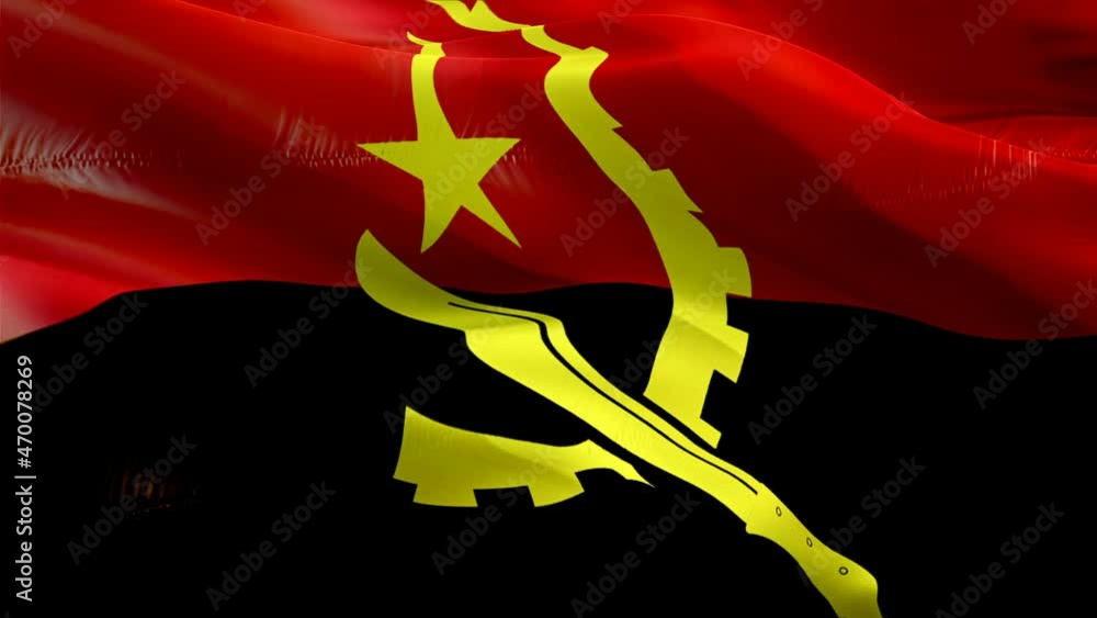 Angolan flag. National 3d Angola flag waving. Sign of Angolan seamless ...