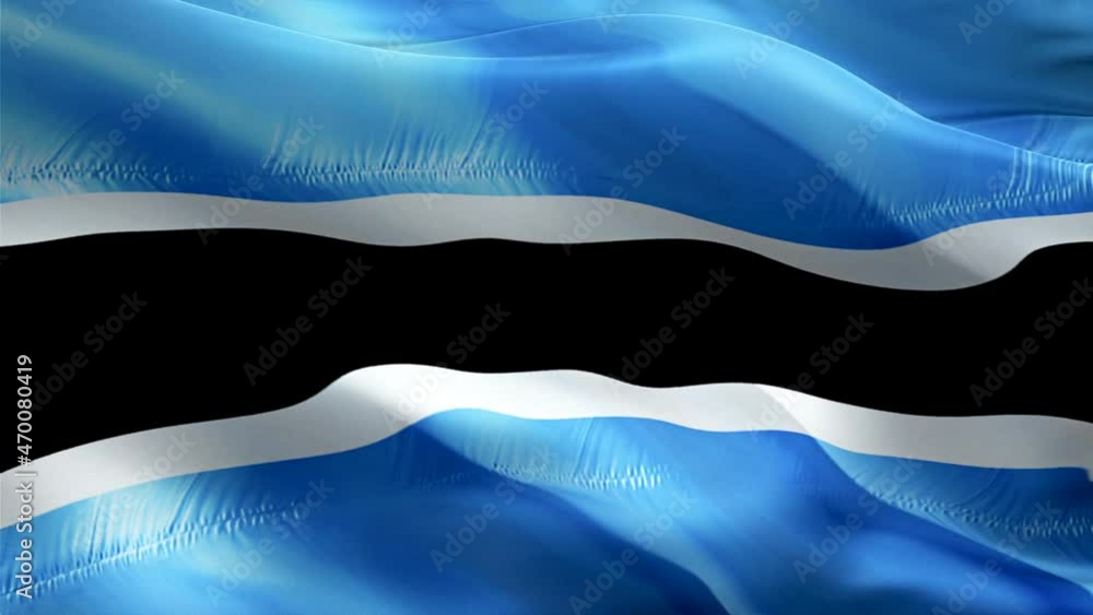 Botswana flag. National 3d Botswana flag waving. Sign of Botswanian ...