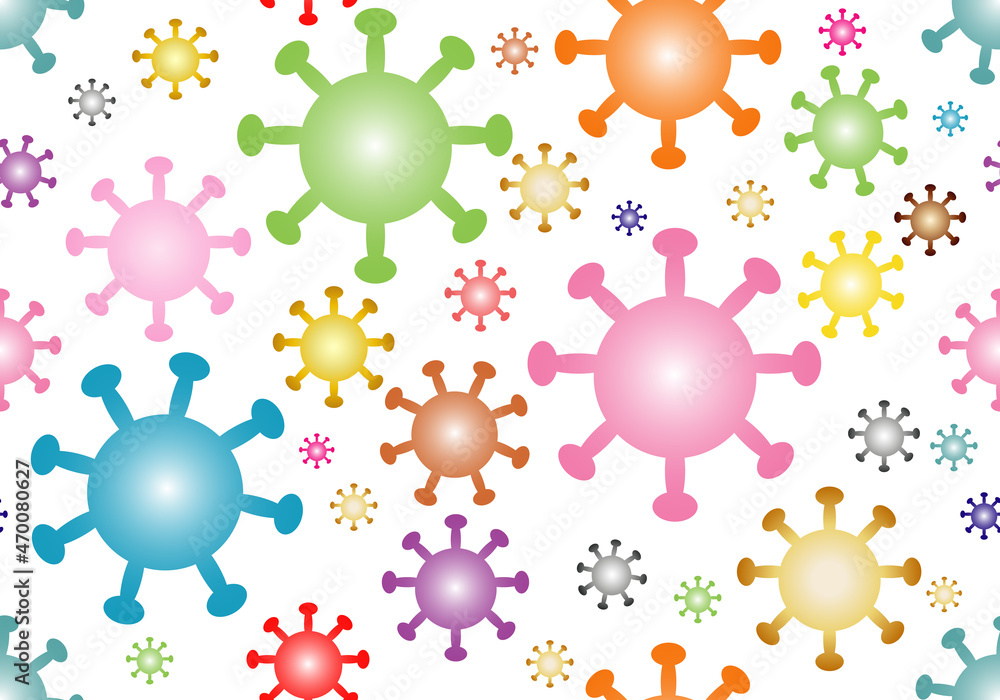 Fondo de patron de virus multicolor de covid-19 o viruela del mono en ...