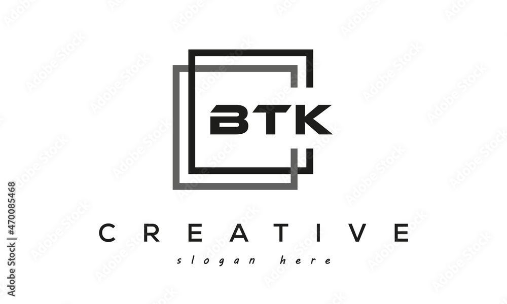 BTK square frame three letters logo design Stock Vector | Adobe Stock