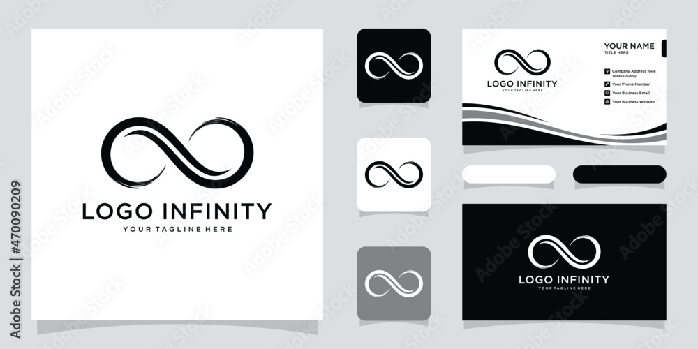 Infinity logo design.Grunge infinity symbol. Stock Vector | Adobe Stock