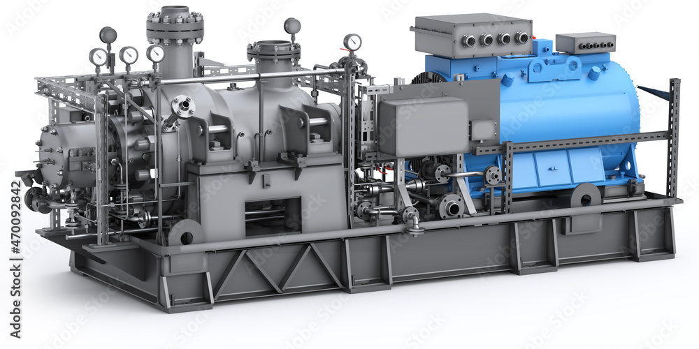 Large industrial water pump. Heavy machinery. High pressure. Electric ...